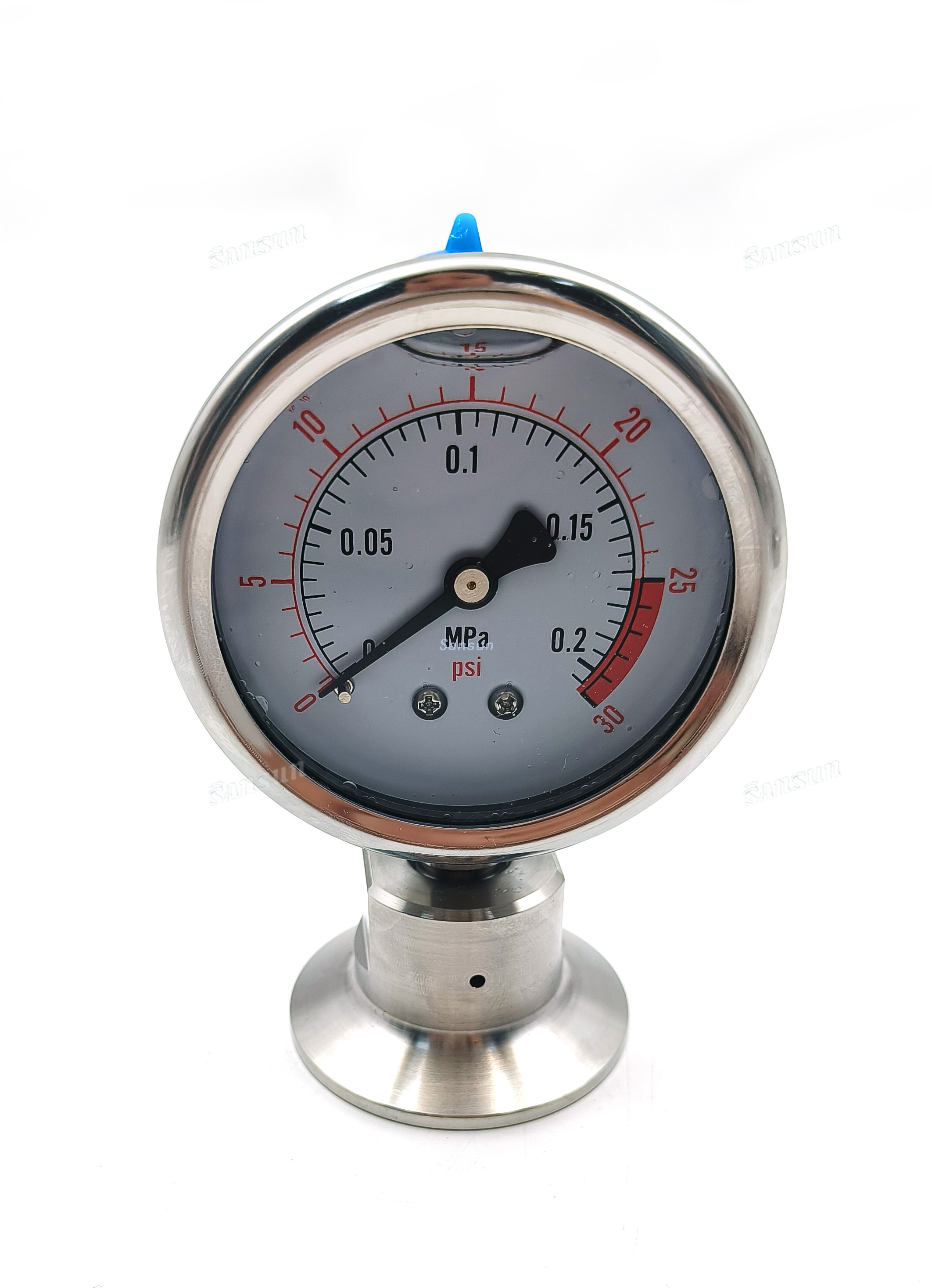 Stainless Steel Tri Clamp End Diaphragm Pressure Gauge 0-30psi from ...