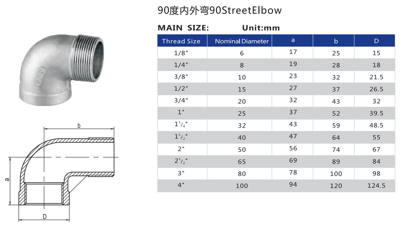 Stainless Steel 90 Degree Male Female Elbow Screwed Fitting from China ...