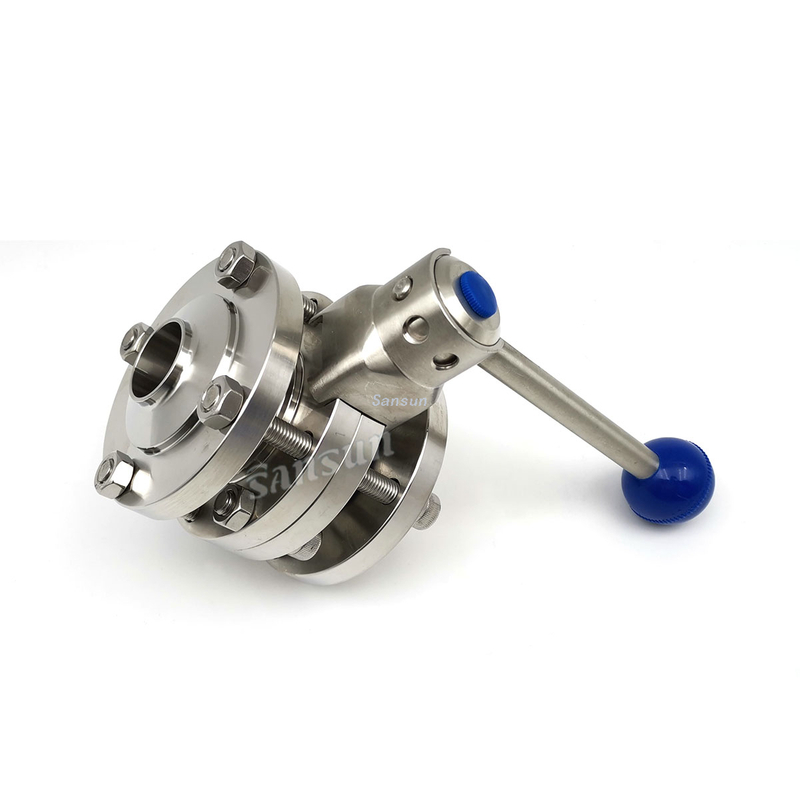 Sanitary Weld 3 Piece Butterfly Valve with Pulling Handle from China ...