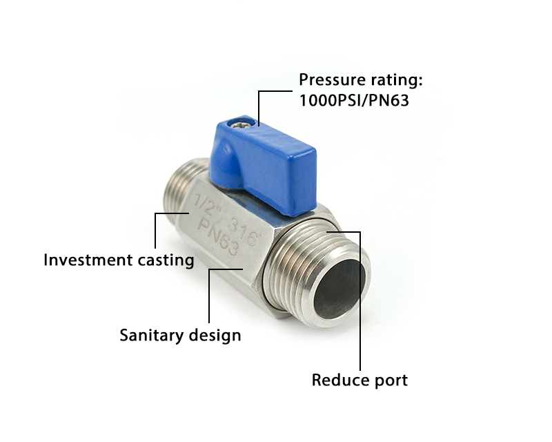 Sanitary 1/4 Inch Mini Male male Ball Valve from China manufacturer ...